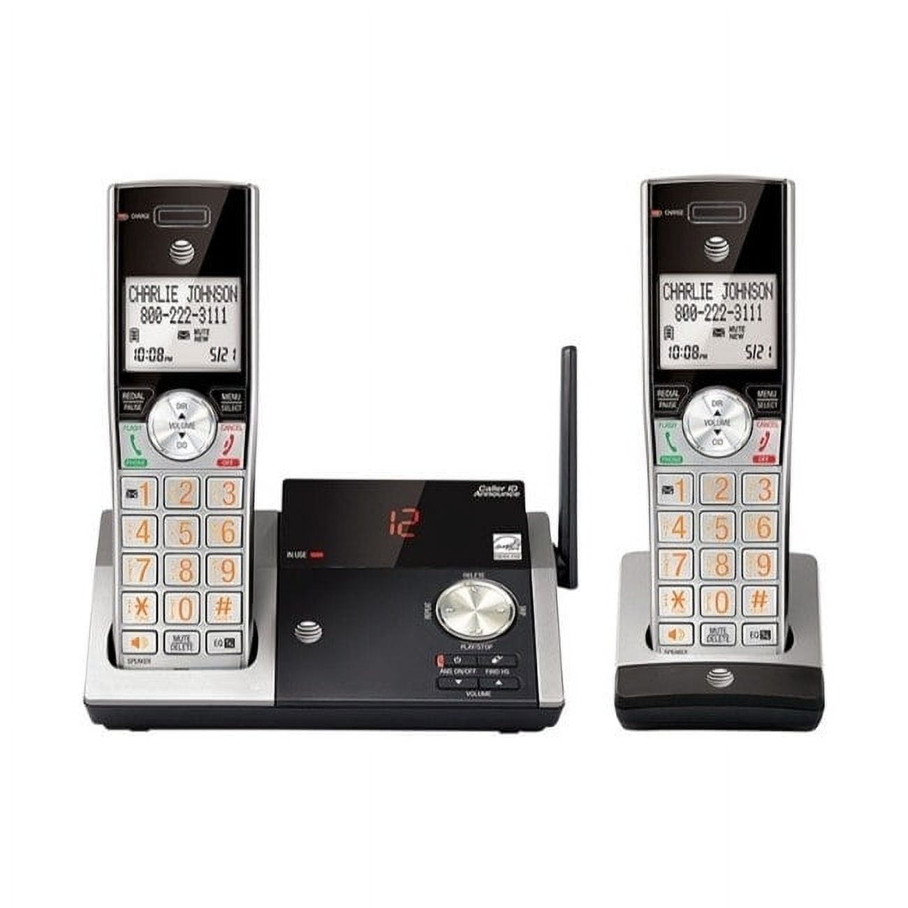 AT&T CL82215 DECT 6.0 Expandable Cordless Phone with 2 Handsets ...