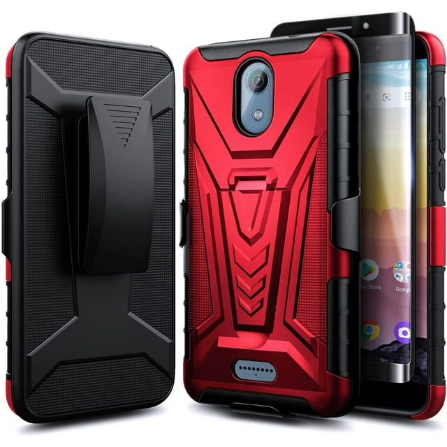 AT&T Calypso U318AA Case, Cricket Vision 3 Case with Tempered Glass ...