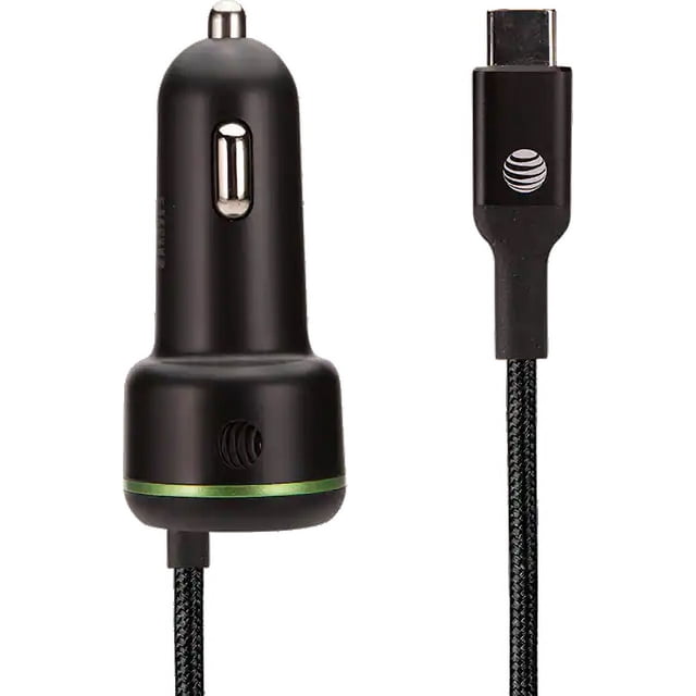 AT&T 40W USB-C Car Charger with Captive Cable Power Delivery - Walmart.com