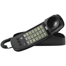 AT&T TRIMLINE 210 Corded Phone, No AC Power, Lighted Keypad, 13 ...