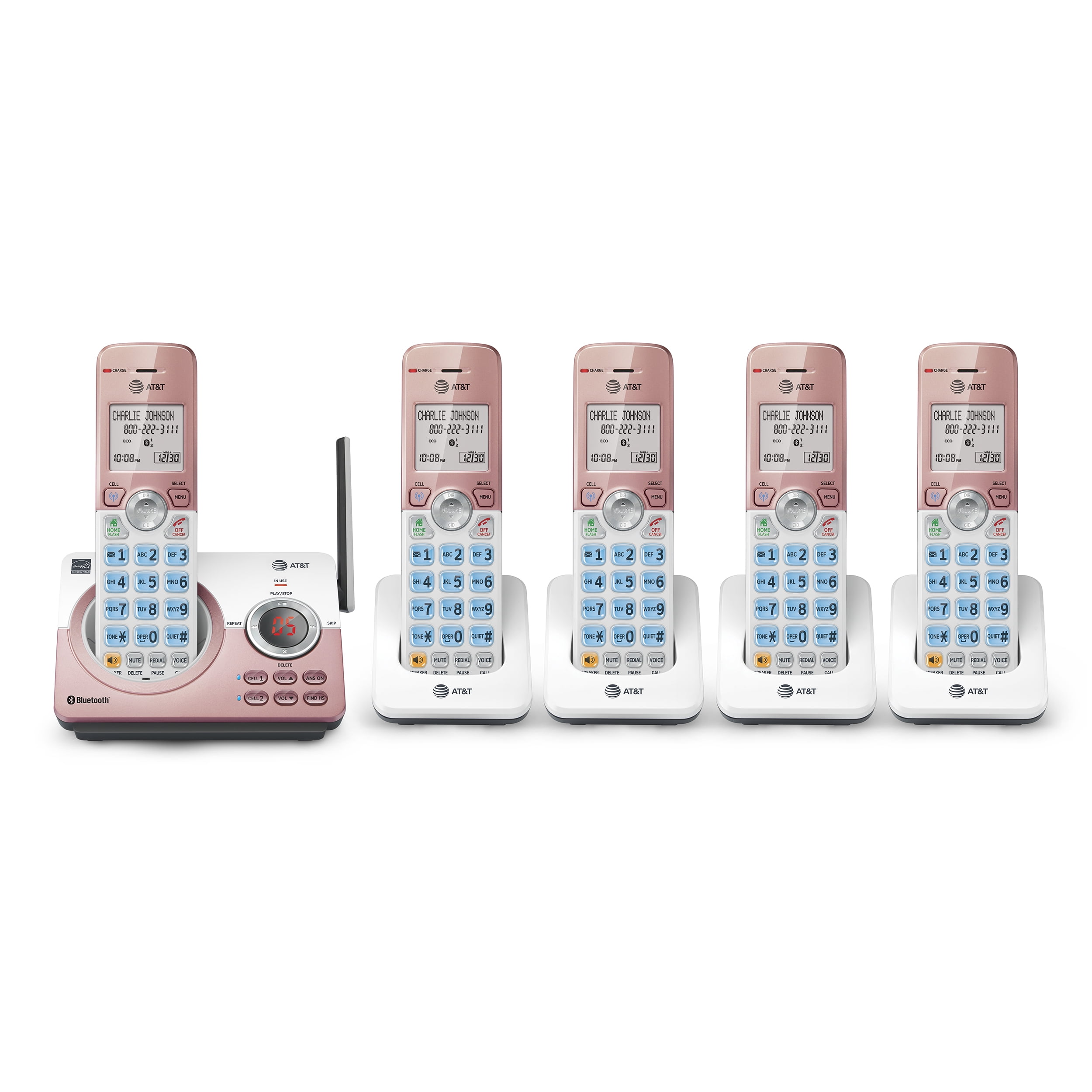 AT&T DL72549 5 Handset Answering System with Connect to Cell - Walmart.com