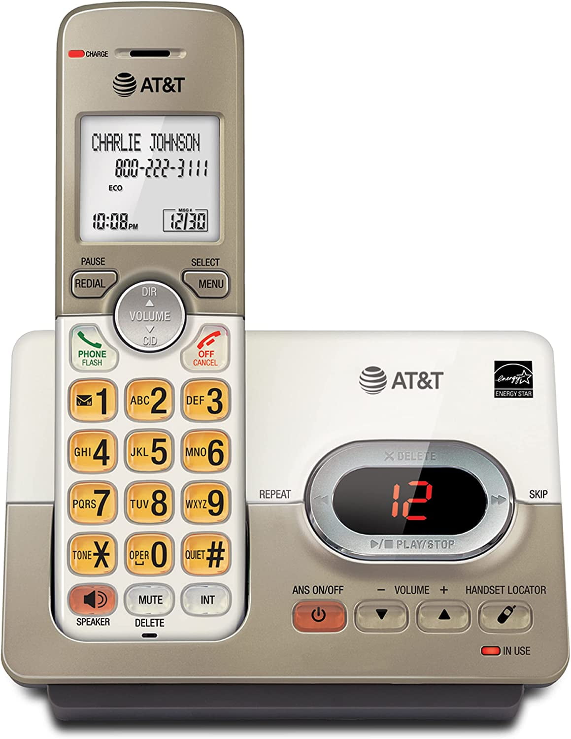 AT&T Cordless Landline Phone, Digital Answering System, Caller ID ...