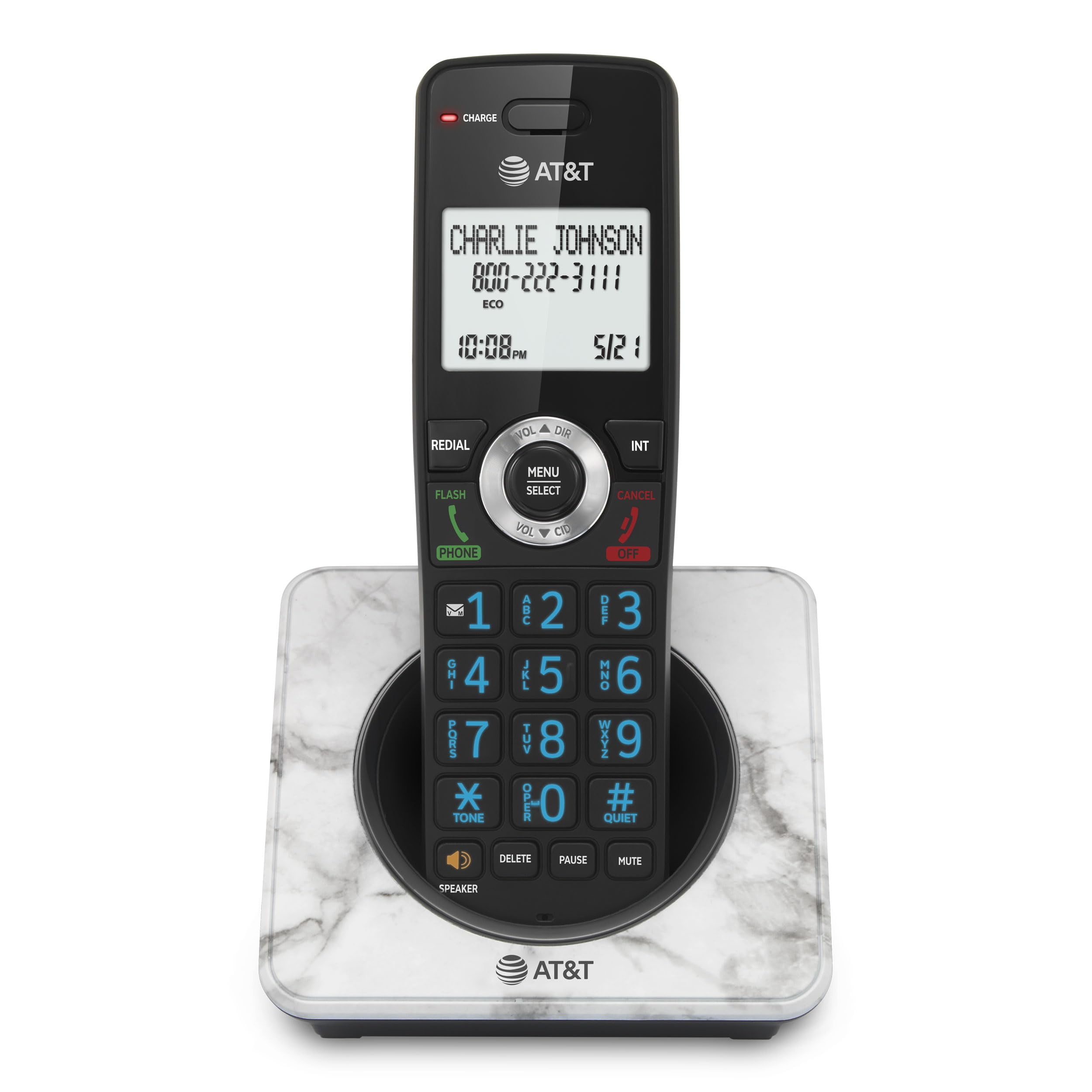 AT&T GL2101-1M DECT 6.0 Cordless Home Phone with Call Block, Caller ID ...