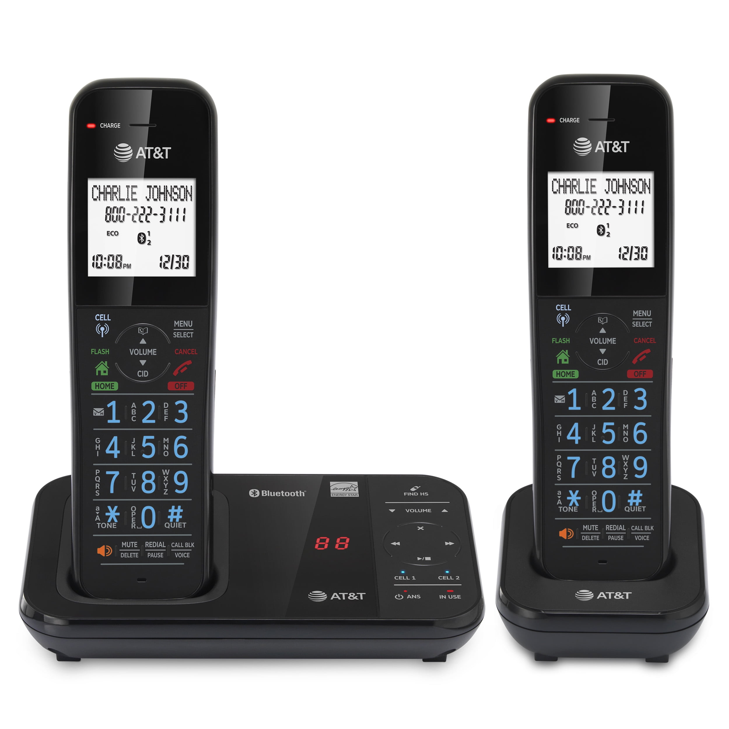 AT&T GL2113-21 Cordless Phone featuring Connect to Cell with 2 handsets ...