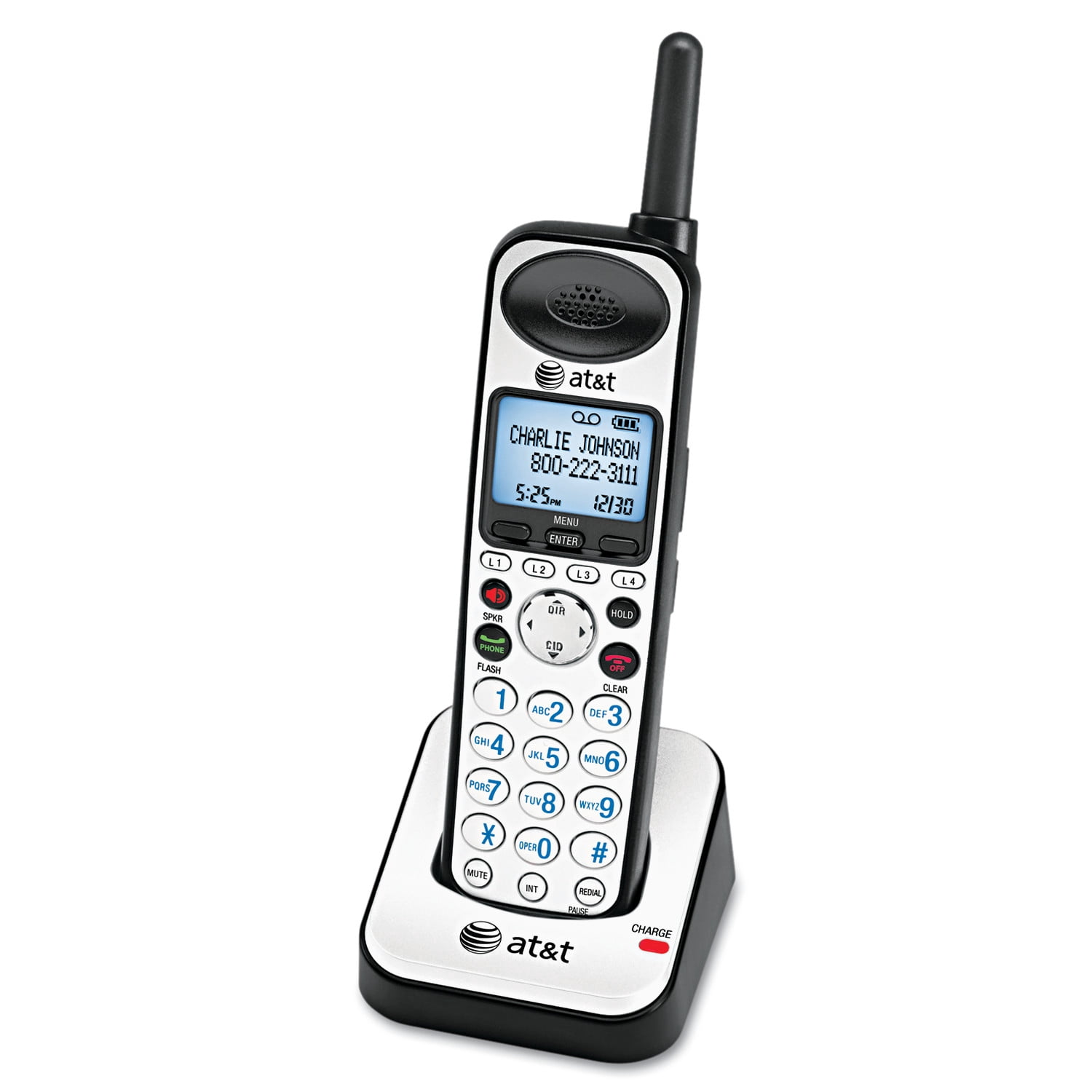 AT&T Multi-System Accessory Handset, SB67108 Black/Silver 4-Line ...
