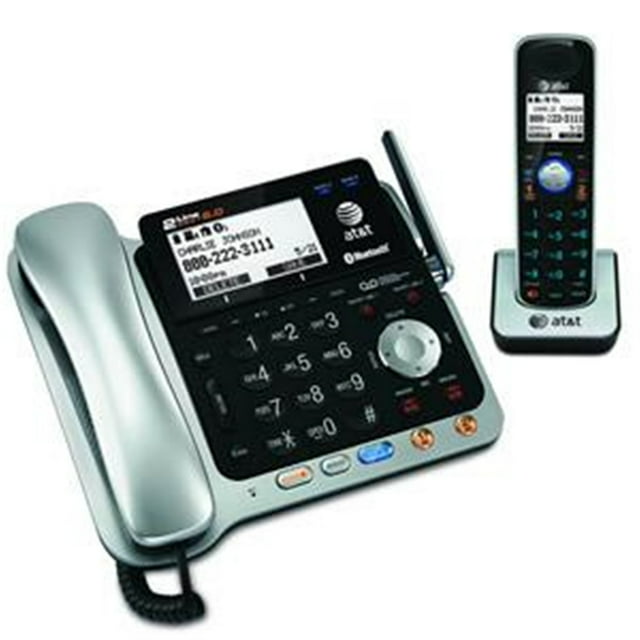 AT&T TL86109 2-Line DECT 6.0 Phone System with Bluetooth - Walmart ...