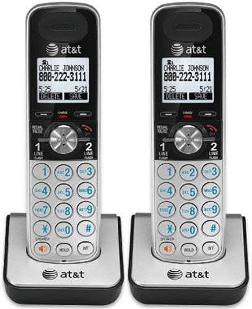 AT&T TL88002 Accessory Cordless Handset, Silver/Black, 2 Pack (Requires ...