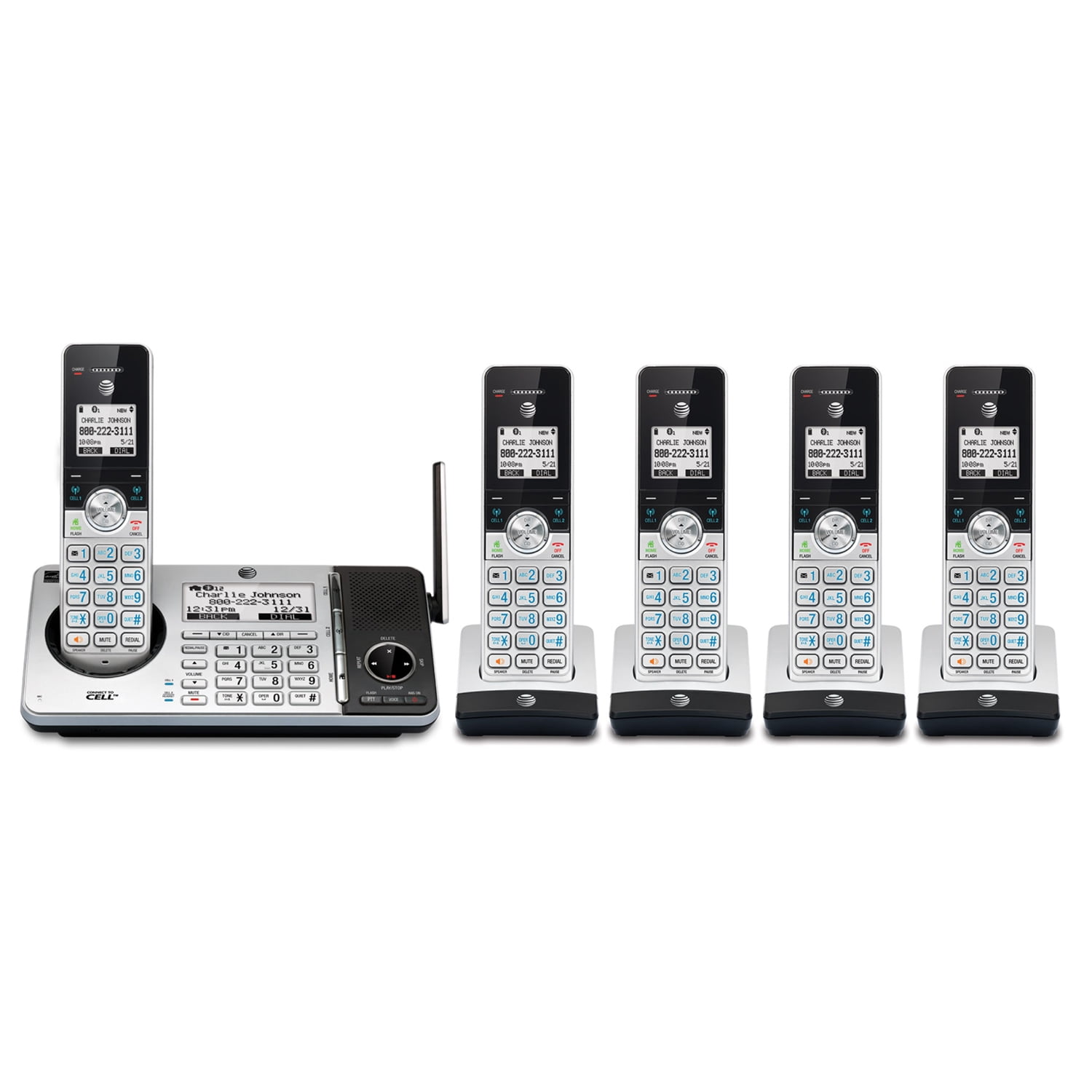 AT&T TL96547 DECT 6.0 Expandable Cordless Phone with Bluetooth Connect ...