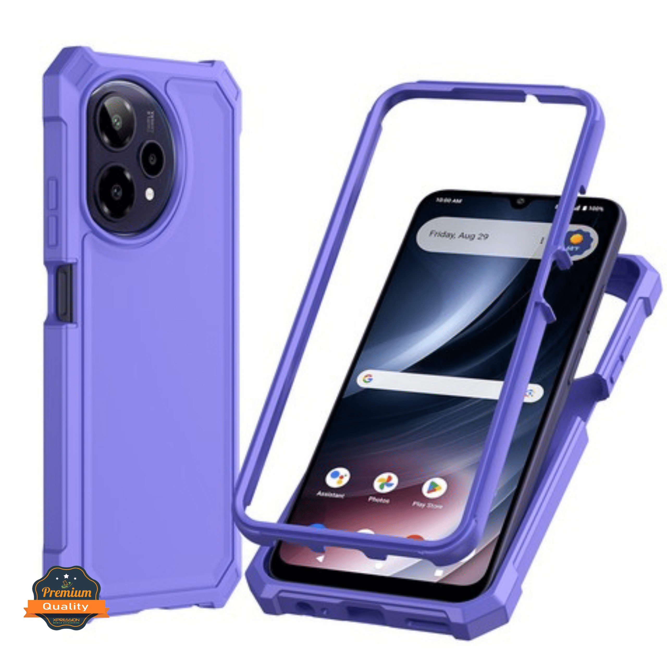 For AT&T Verge 2 Full-Body Dual Layer Hybrid Case Slim, Drop-Proof TPU ...