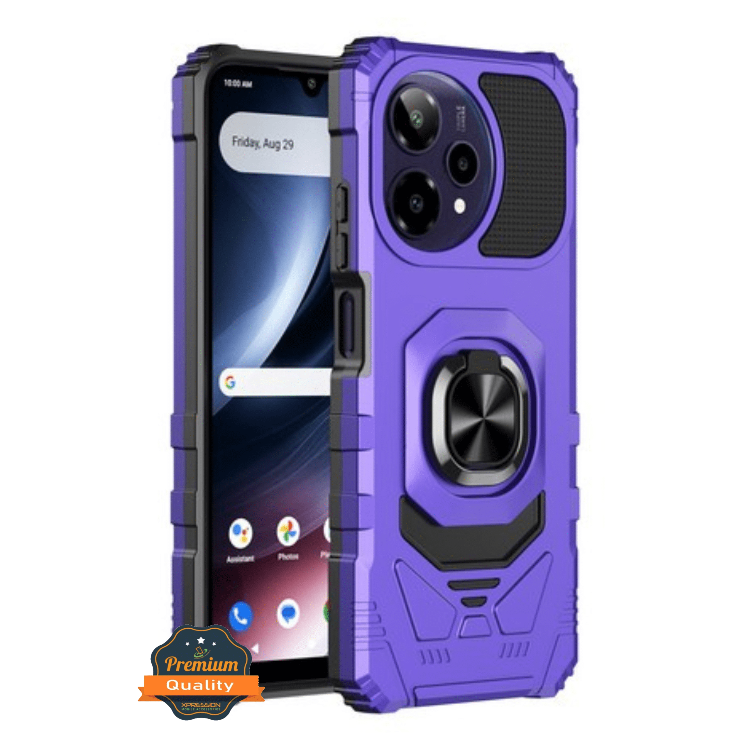 For AT&T Verge 2 Hybrid Magnetic Car Mount Ring Kickstand Stand Holder ...