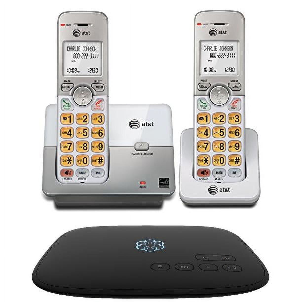 AT&T 2 Cordless Handsets with Ooma Telo Free Home Phone Service ...