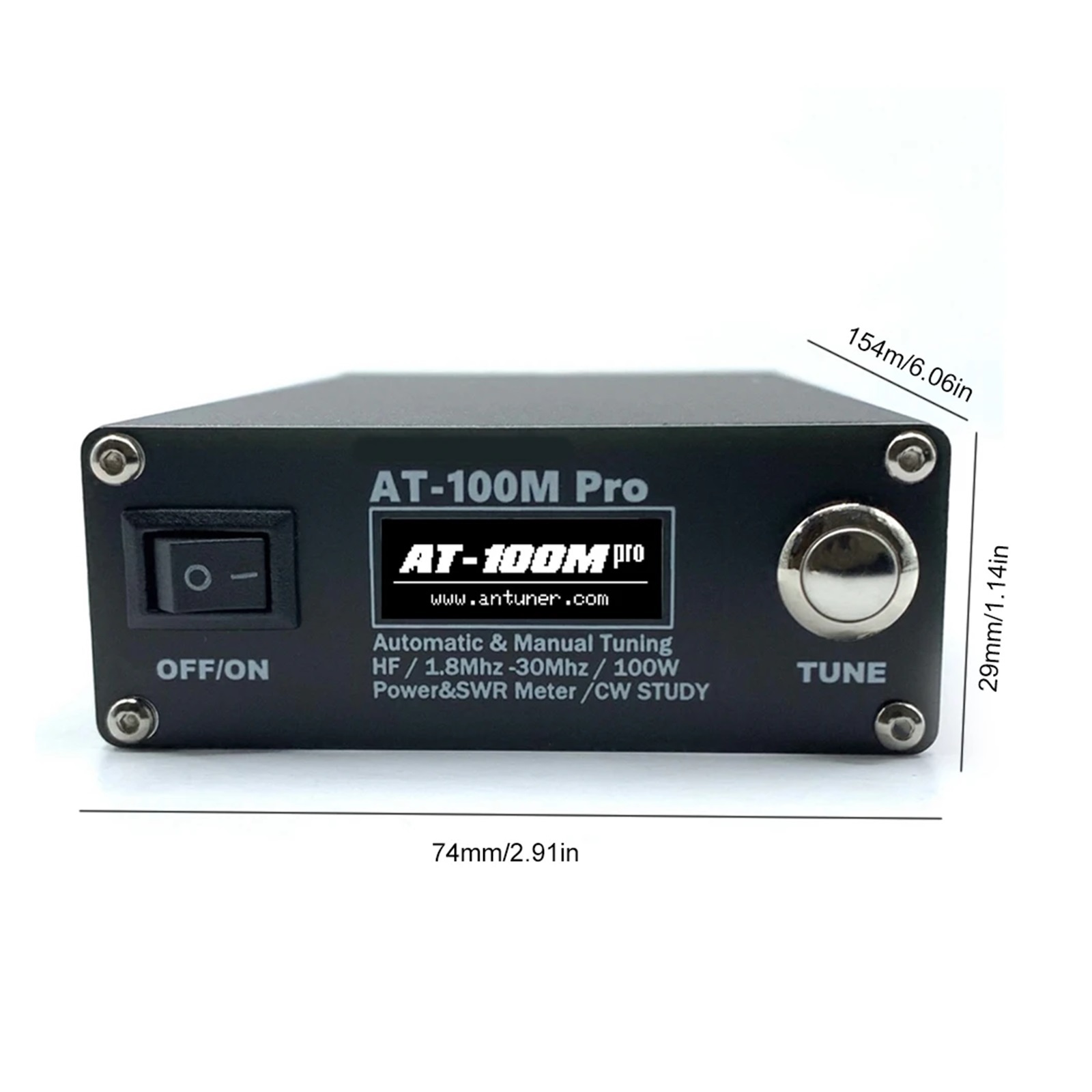 AT100M Pro1.8mhz-30mhz 100W Antenna Tuner Standing Wave Meter Power ...