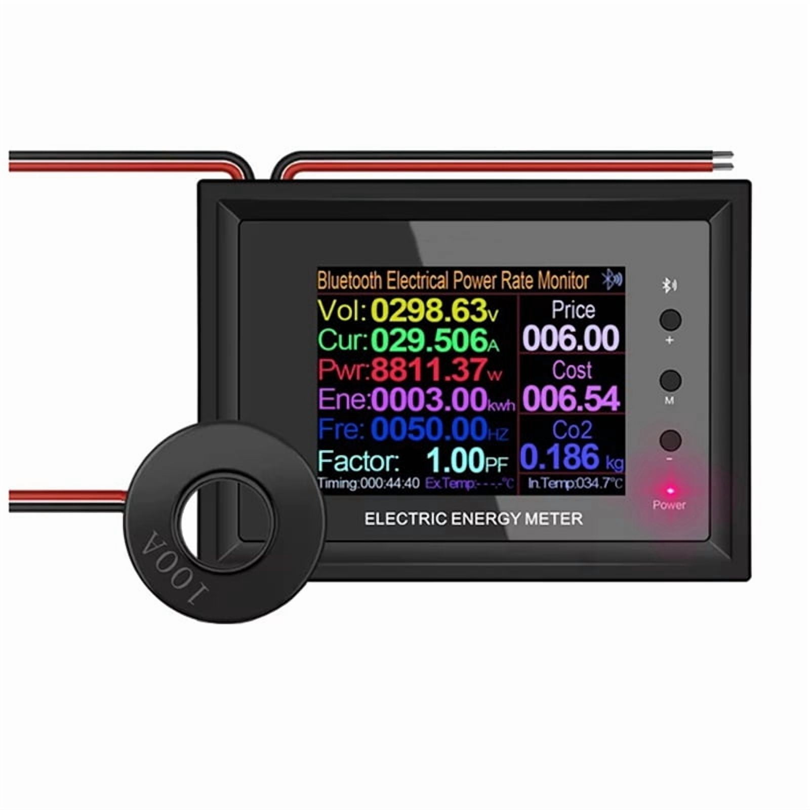 AT24CB AC300V 100A Electric Energy Meter Digital Power Monitor Voltage ...