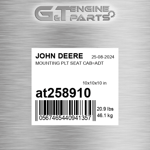AT258910 MOUNTING PLT SEAT CAB=ADT fits JOHN DEERE (New OEM) - Walmart.com