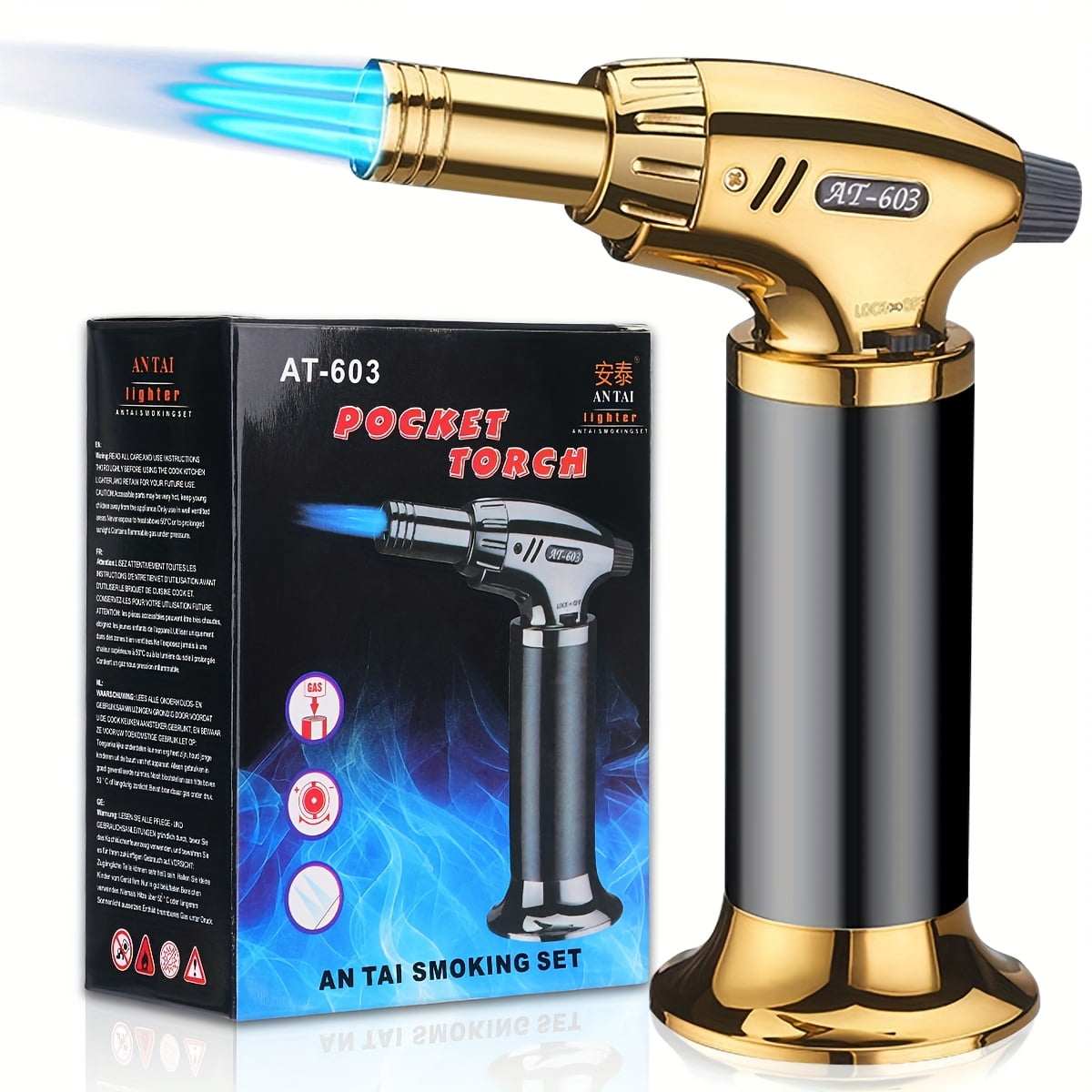 AT603 Professional Heavy-Duty Butane Torch Lighter – Triple Flame ...