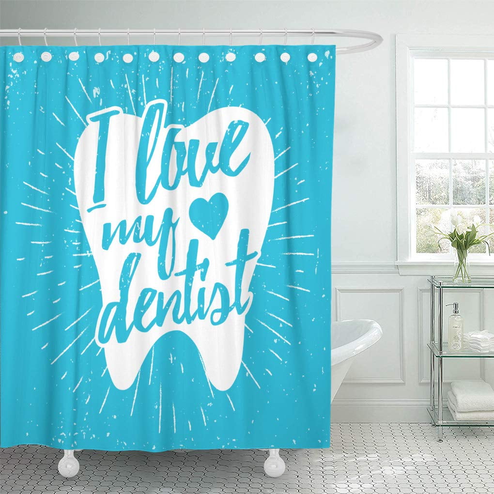 ATABIE Dental Care Motivational Dentist Day Lettering on Tooth Shower ...