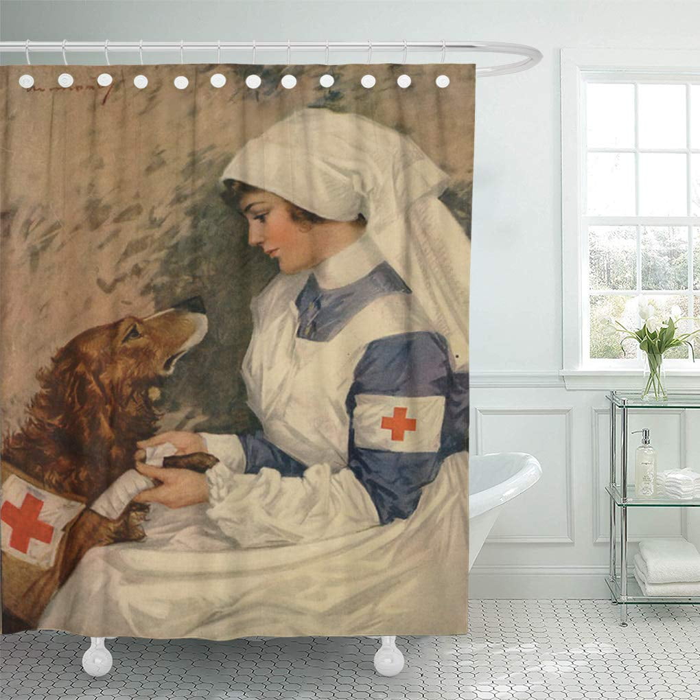 ATABIE Vintage War Nurse Golden Retriever Ww Nursing Ww1 World Shower ...