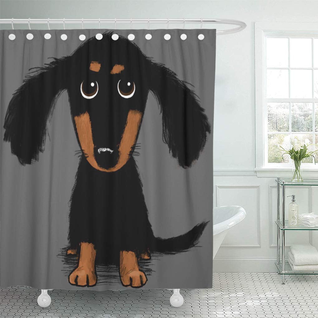 ATABIE Wiener Long Haired Dachshund Dog Weiner Funny Cute Dachsund ...