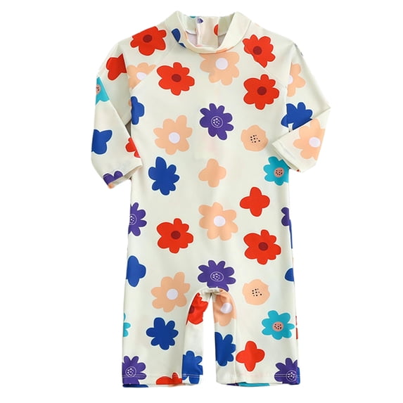 ATAIKU 0-4T Baby Girls Floral One Piece Swimsuit Rash Guard Suits ...
