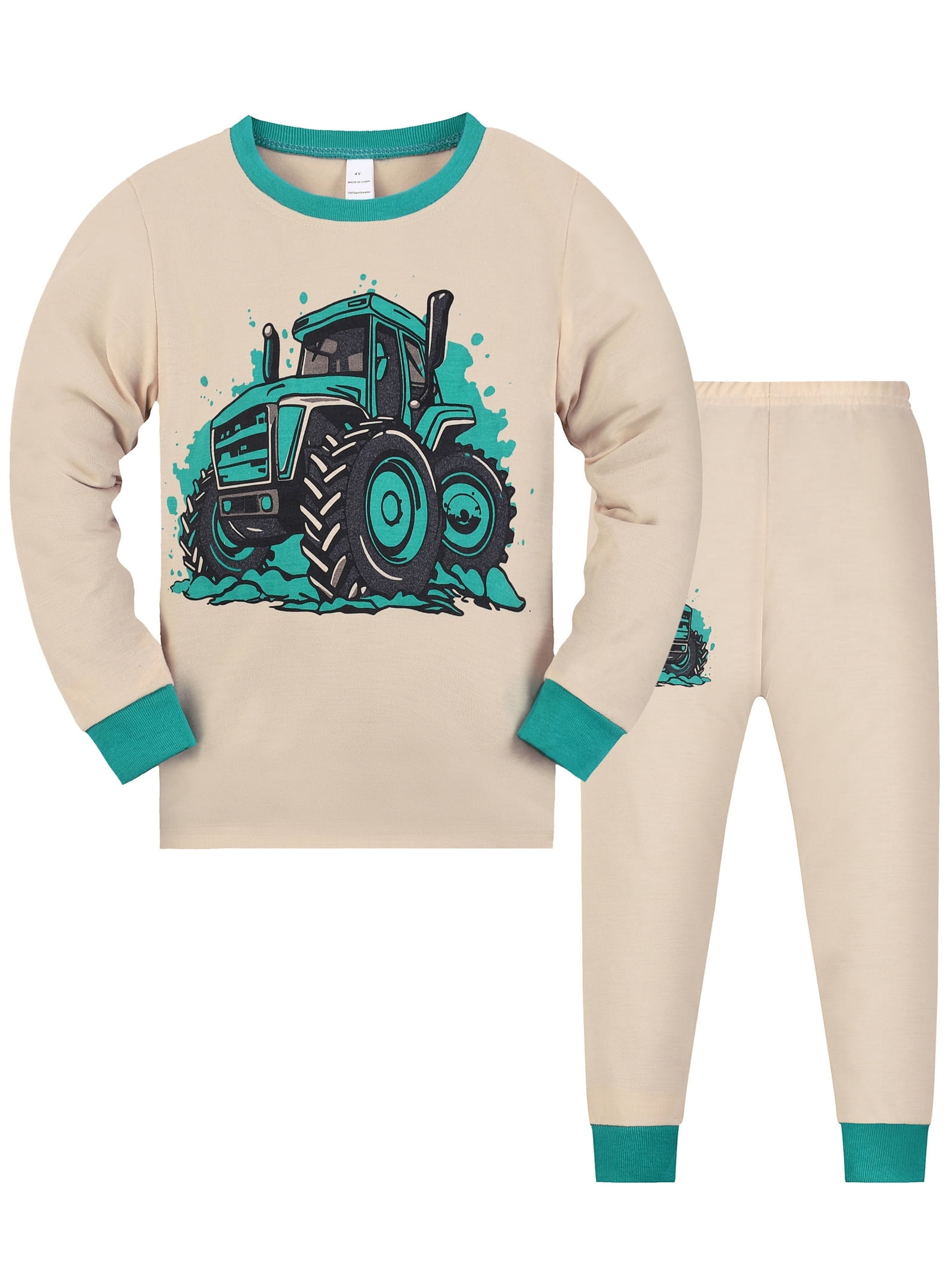 ATAIKU 2-9Y Kids 2 Piece Tractor Pajamas Big Boys Long Sleeve Pjs Sets ...