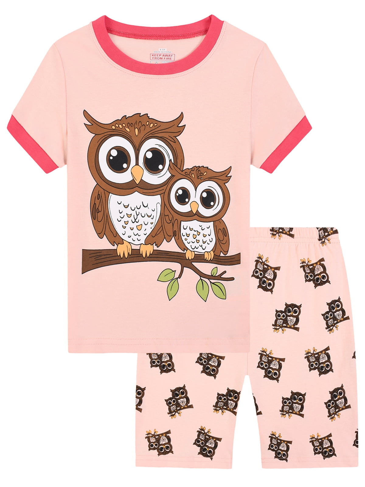ATAIKU 3-10Y Toddler Little Girls Owl Pajamas Set 100% Viscose Big Kids ...