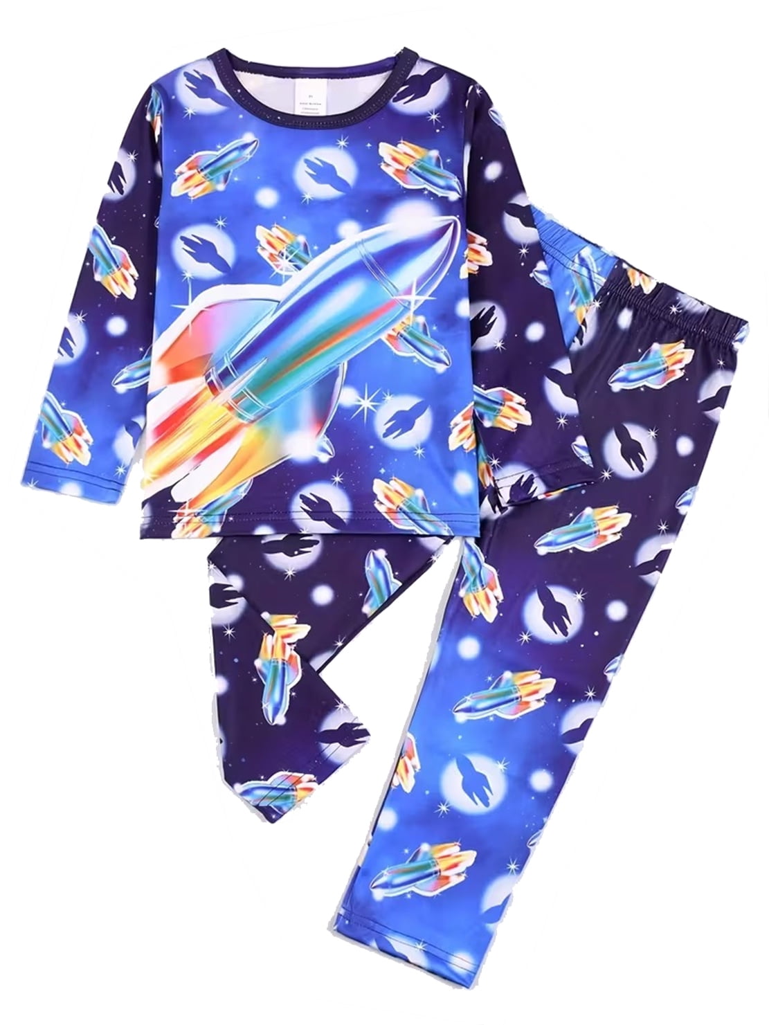 ATAIKU 3-8Y Toddler and Little Boy Pajamas Set Kids Long Sleeve Tee and ...