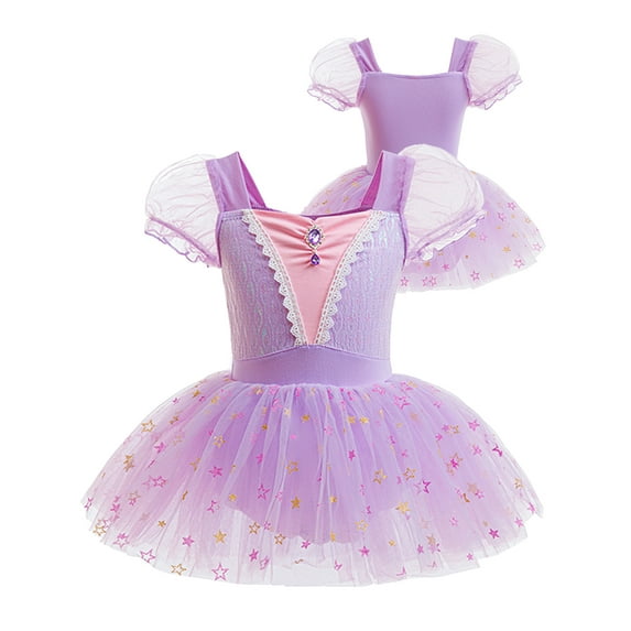 ATAIKU 3-9Y Kids Girls Princess Ballet Dress Short Sleeve Leotards ...