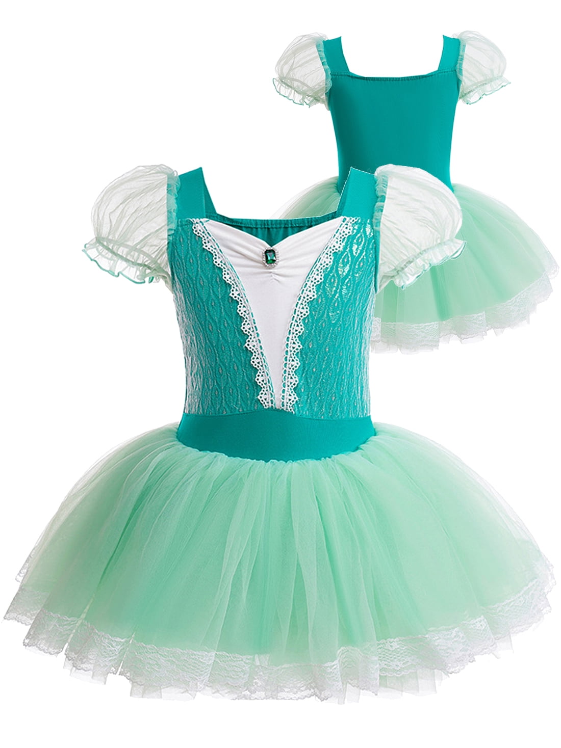 ATAIKU 3-9Y Kids Girls Princess Ballet Dress Short Sleeve Leotards ...