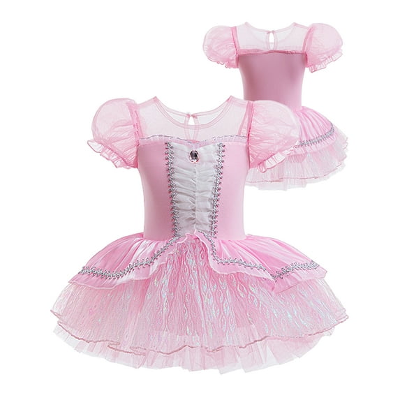 ATAIKU 3-9Y Kids Girls Princess Ballet Dress Short Sleeve Leotards ...