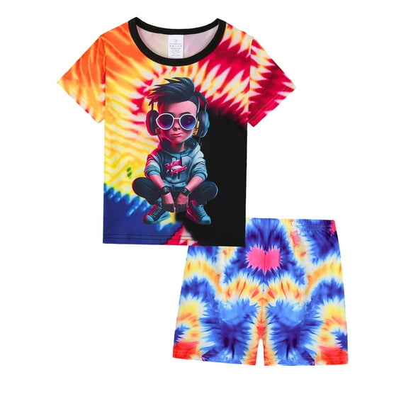 ATAIKU 3D HD Printed 3-12Y Little Boys 2-Piece Pajamas Set Kids Boy Short Sleeve Tee and Shorts ...