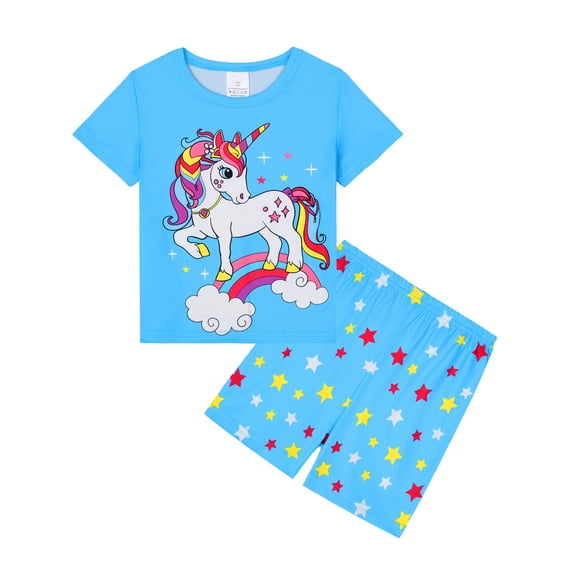 ATAIKU 3D HD Printed 3-12Y Little Girls Unicorn 2-Piece Pajamas Set ...