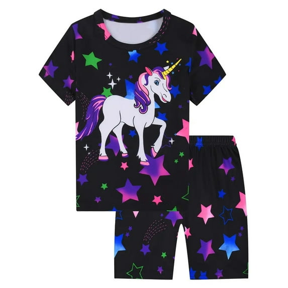 ATAIKU 3D HD Printed 3-12Y Little Girls Unicorn 2-Piece Pajamas Set ...