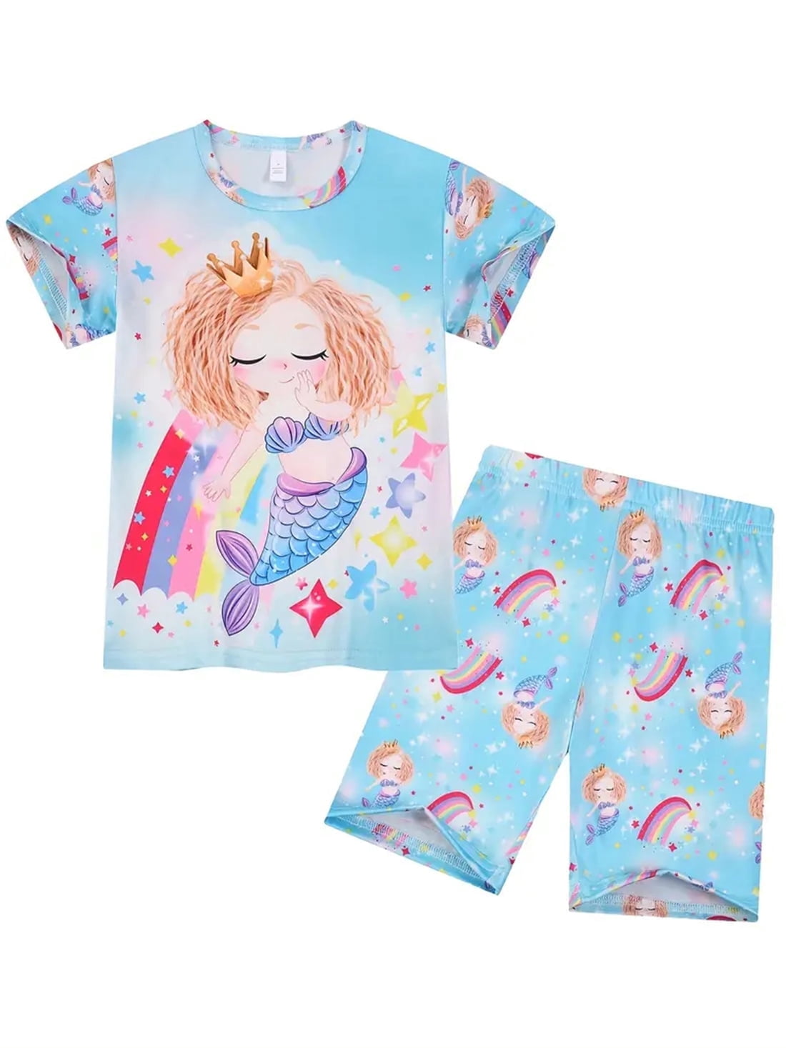 ATAIKU 3T-8Y Mermaid Pajamas for Girls Toddler Summer Pjs Kids ...