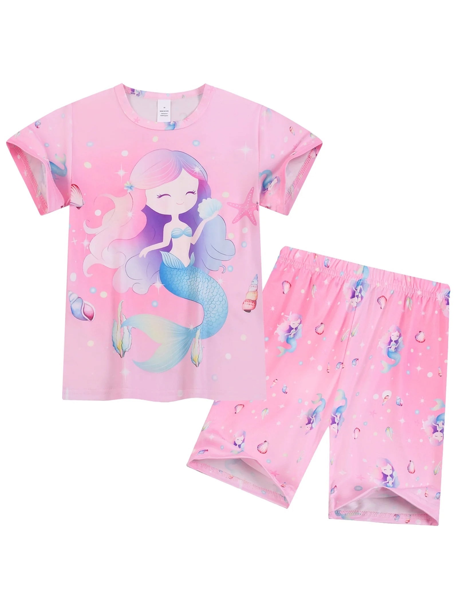 ATAIKU Pajamas for Big Girls Short Sleeve Summer Pjs Kids Sleepwear 2 ...