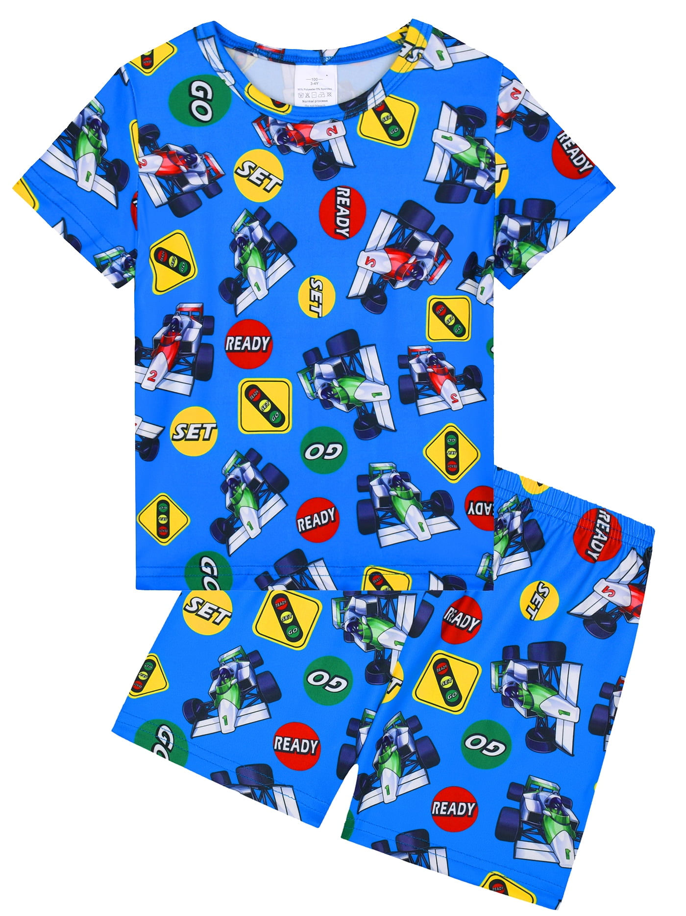 ATAIKU Summer Pajamas for Boys Race Car‌ Short Sleeve 2-Piece PJs Set ...