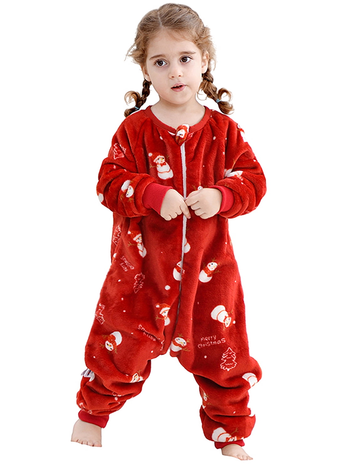 ATAIKU Toddler Sleeping Sack 9M-6T Christmas Flannel 2-Way Zipper Baby ...