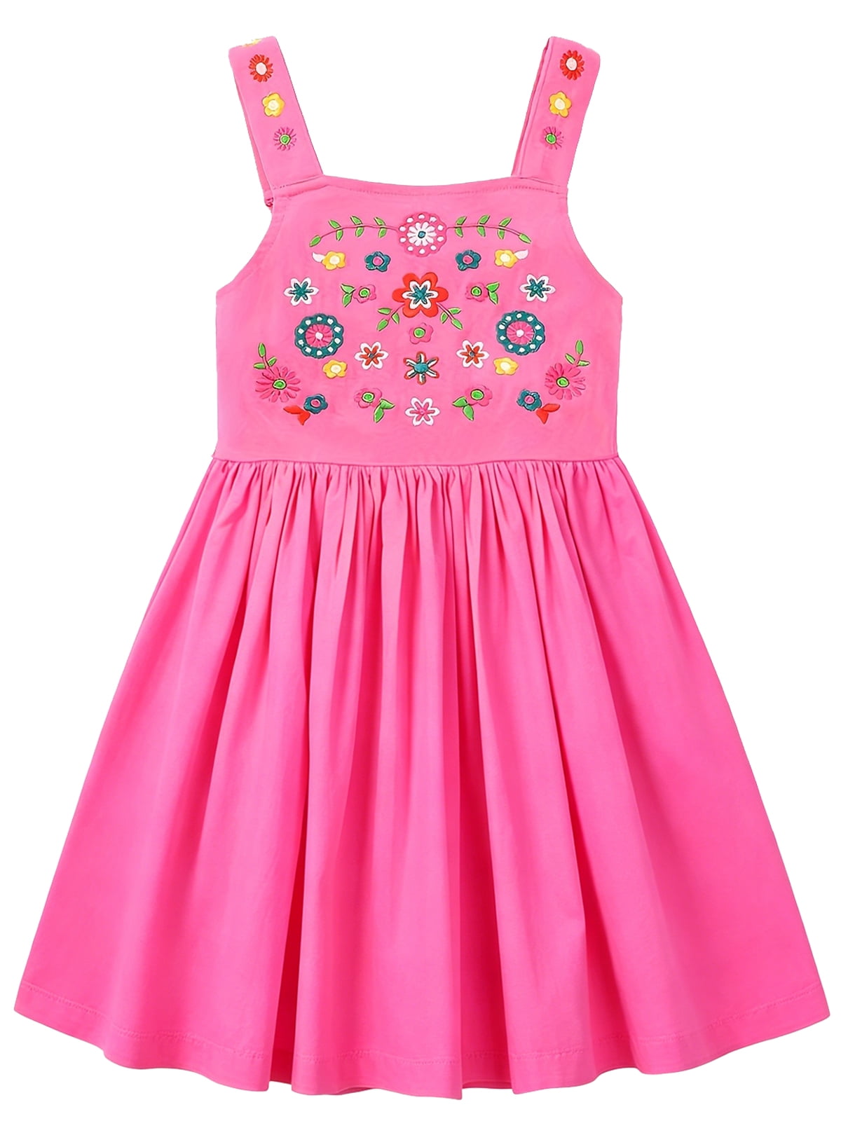 ATAIKU Toddler and Little Girls Boho Embroidery Sleeveless Dress ...