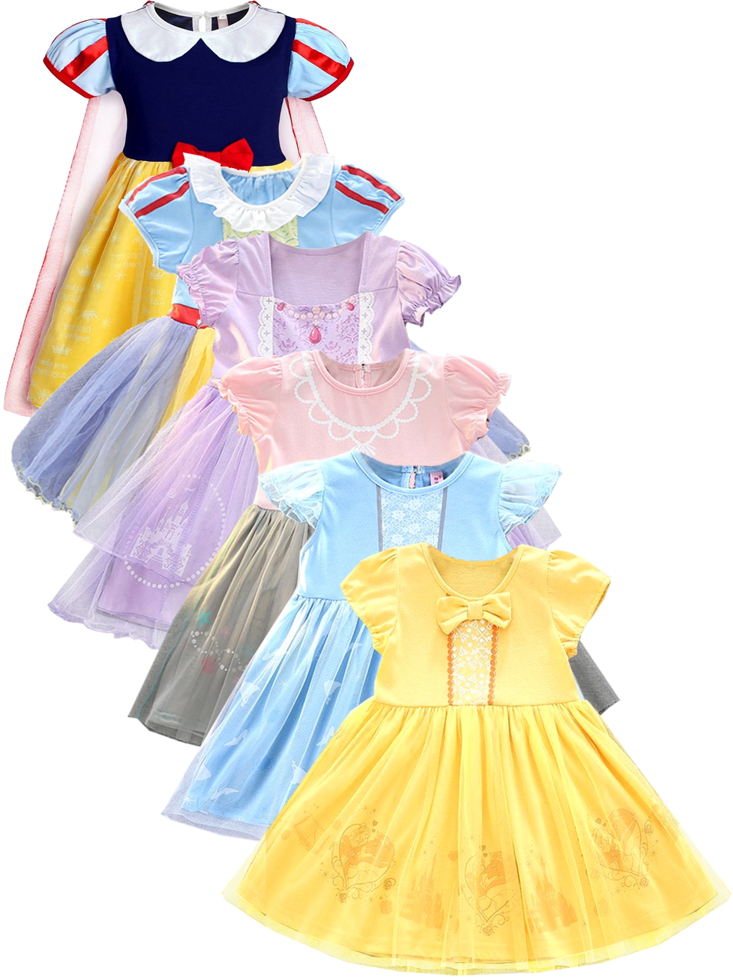 ATAIKU Yellow Princess Dress Up for Girls Sequin Tulle Birthday Party ...