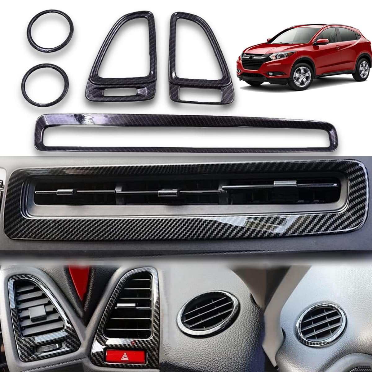 ATAIRSOFT 5 PCS Central Side Dashboard Air Vent Outlet Cover Trim ...