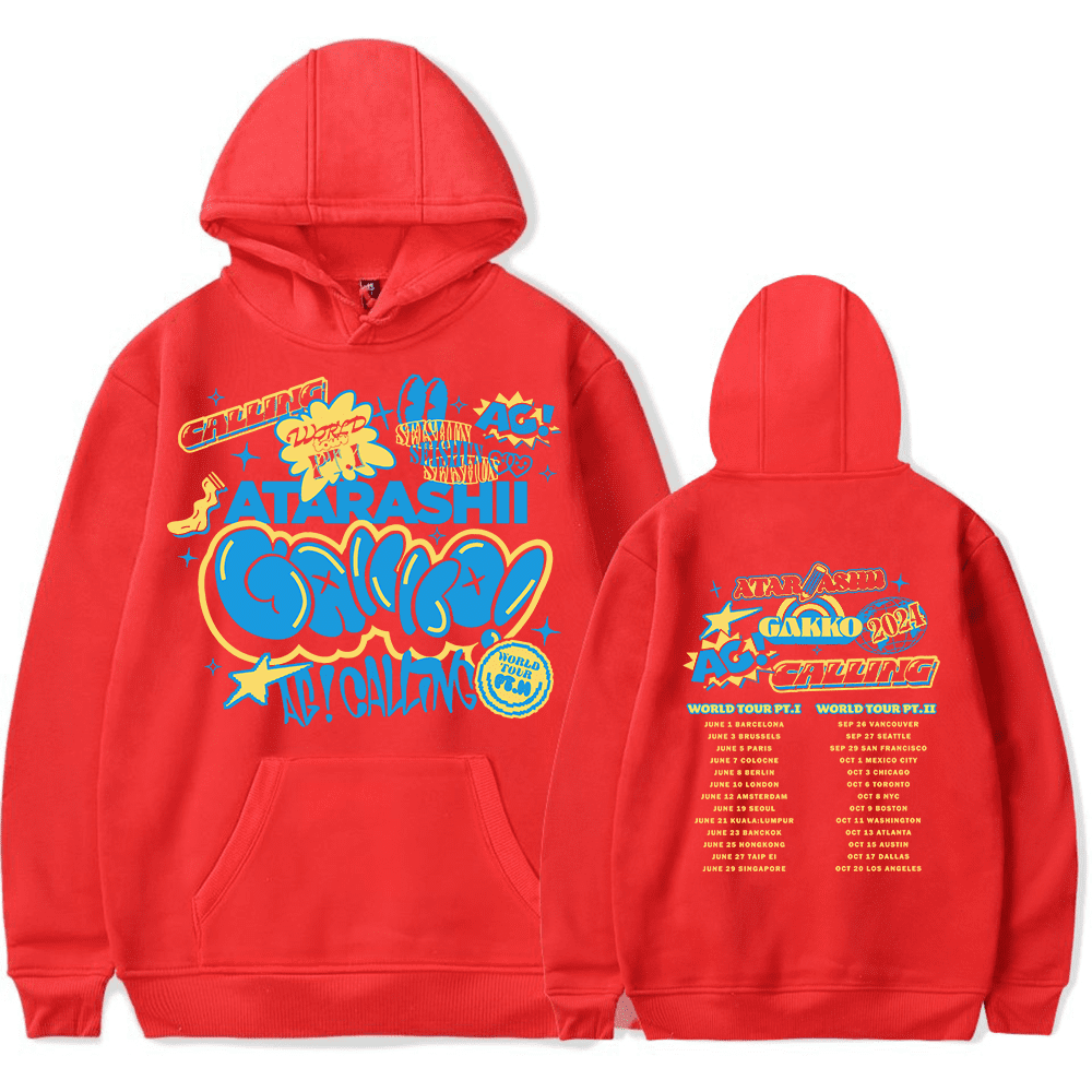 ATARASHII GAKKO! AG Calling World Tour 2024 Merch Hoodie Long Sleeve ...