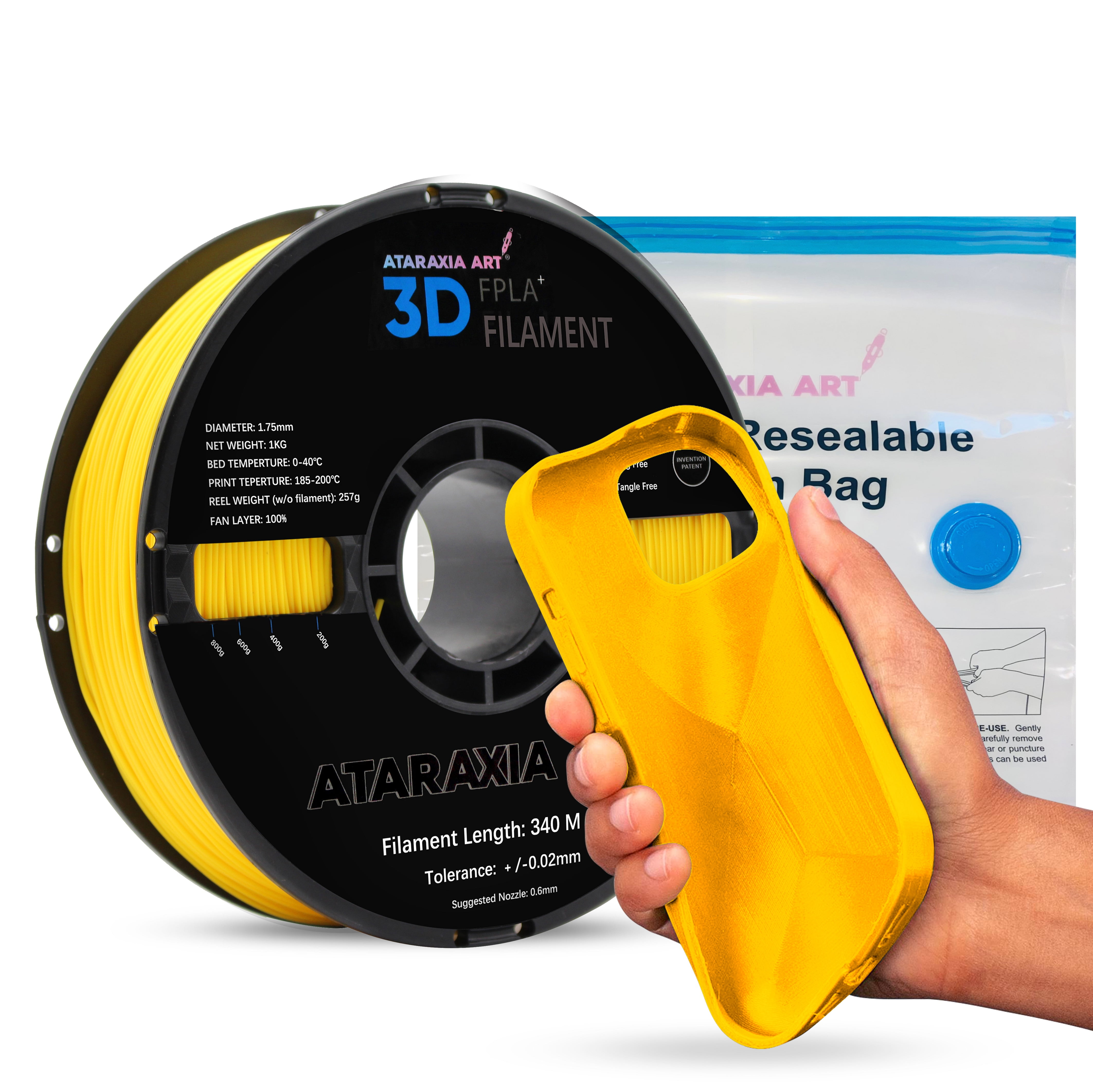 ATARAXIA ART Flexible PLA Filament, 3D Printer Filament,1kg Spool ...