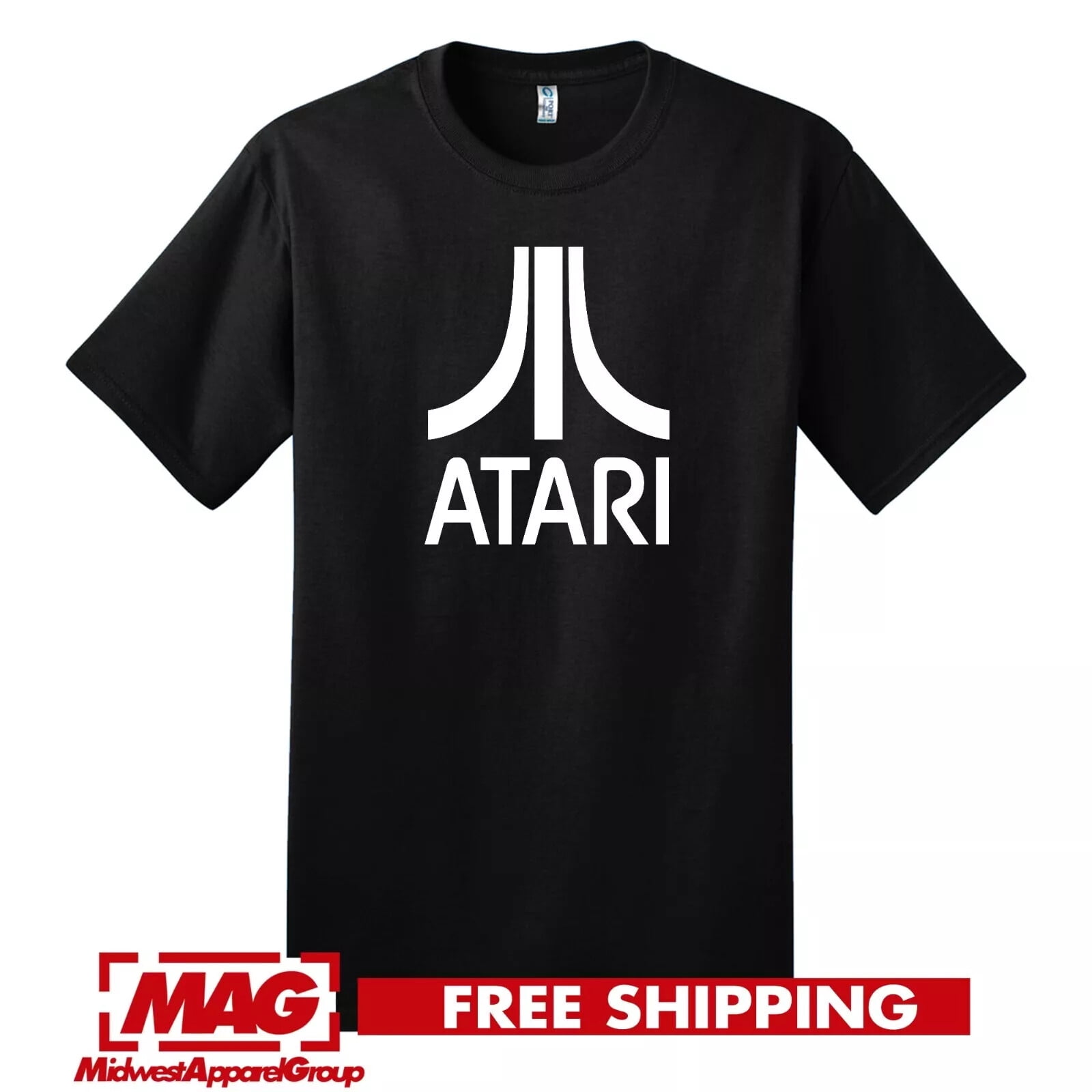 ATARI CLASSIC BLACK T-SHIRT Logo Vintage Videogame Retro Gaming Game ...