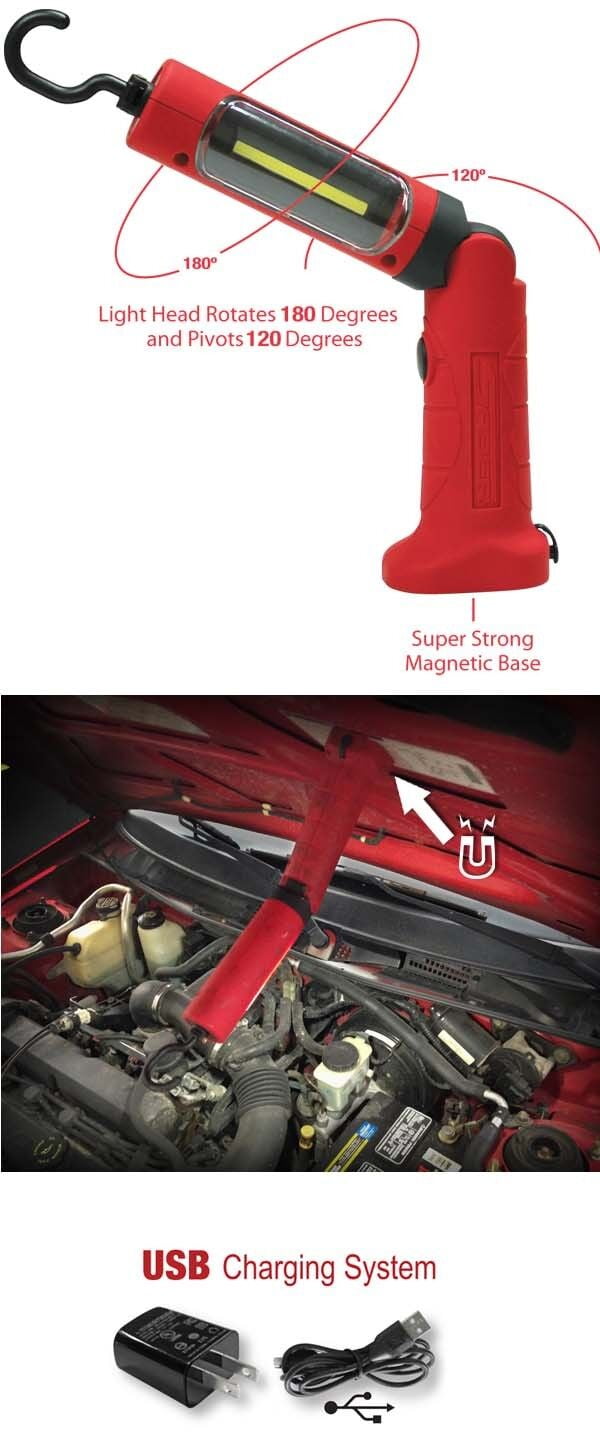 ATD 80303 Single Strip 3-Watt 170 Lumens LED Cordless Rechargeable Work ...