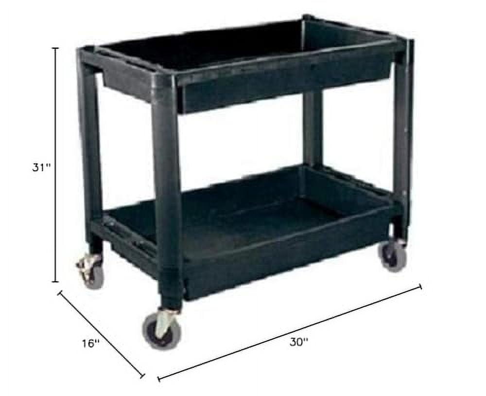 ATD Tools 7016 Heavy-Duty Plastic 2-Shelf Utility Cart - Walmart.com