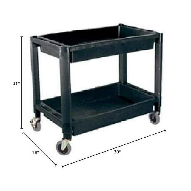 ATD Tools 7016 Heavy-Duty Plastic 2-Shelf Utility Cart - Walmart.com