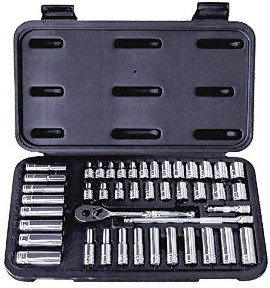 ATD Tools ATD-1200 1/4" Drive 6-Point SAE and Metric Pro Socket Set, 44 ...
