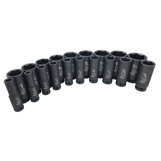ATD Tools ATD-44419 0.5 in. Drive 6 Point SAE Deep Impact Socket Set ...