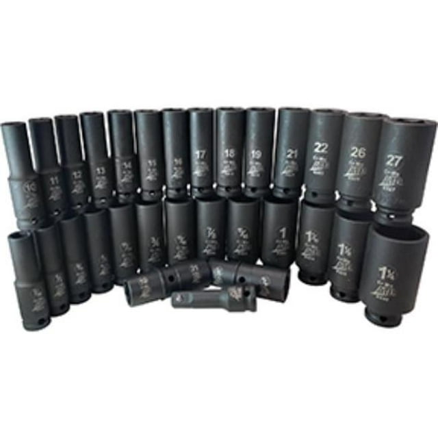 ATD Tools 4930 30-Pc. 1/2" Drive 6 Point SAE and Metric Deep Impact ...