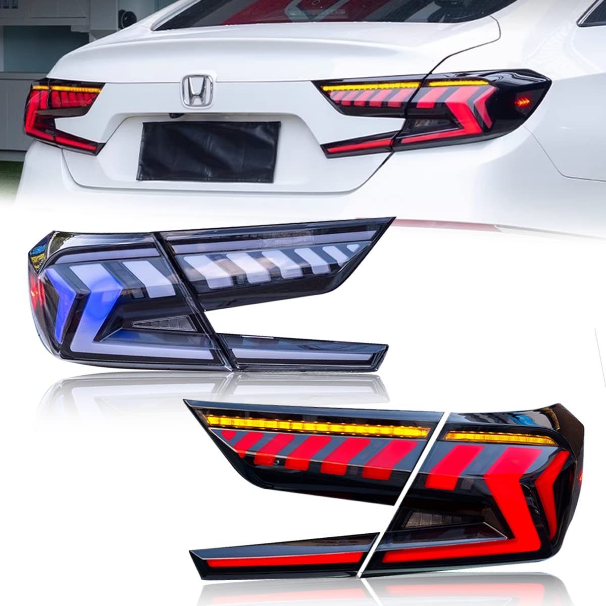 ATDK GROUP Clear Lens 10th Gen Accord Taillights Assembly 2018 2019 ...