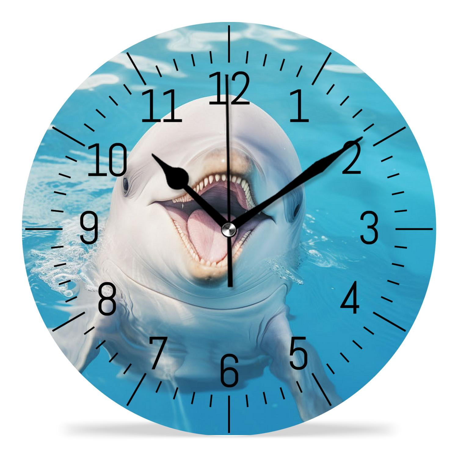 ATEDEANEI 12" Wall Clock Battery Operated Silent Non Ticking Funny ...